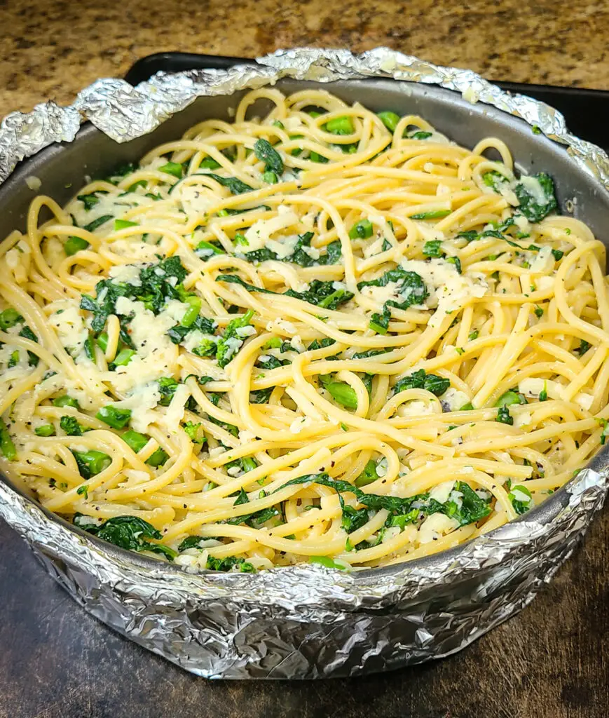 Baked Spaghetti Frittata Pie with Broccoli Rabe and Pecorino